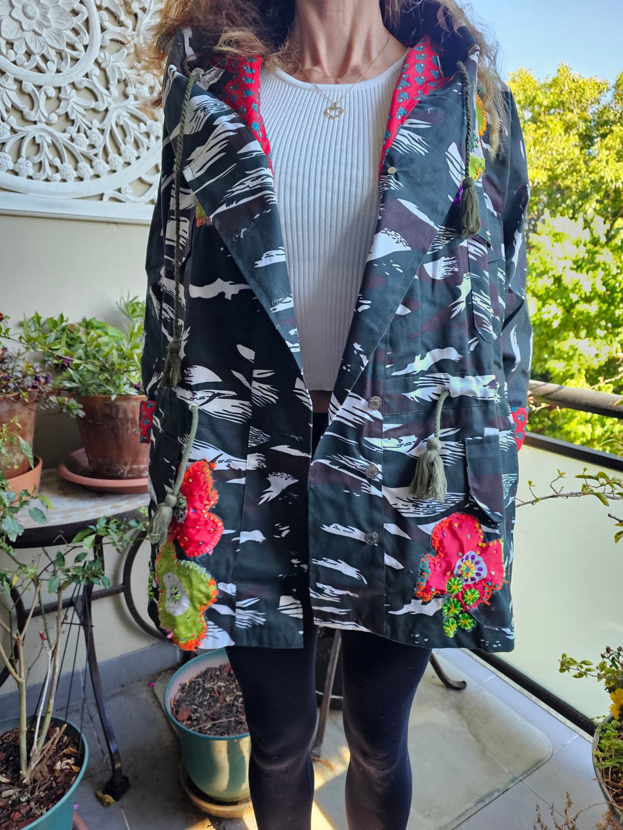 The Kimono Jacket - Smiley Cotton Drawstring Jacket – Silk Route Australia